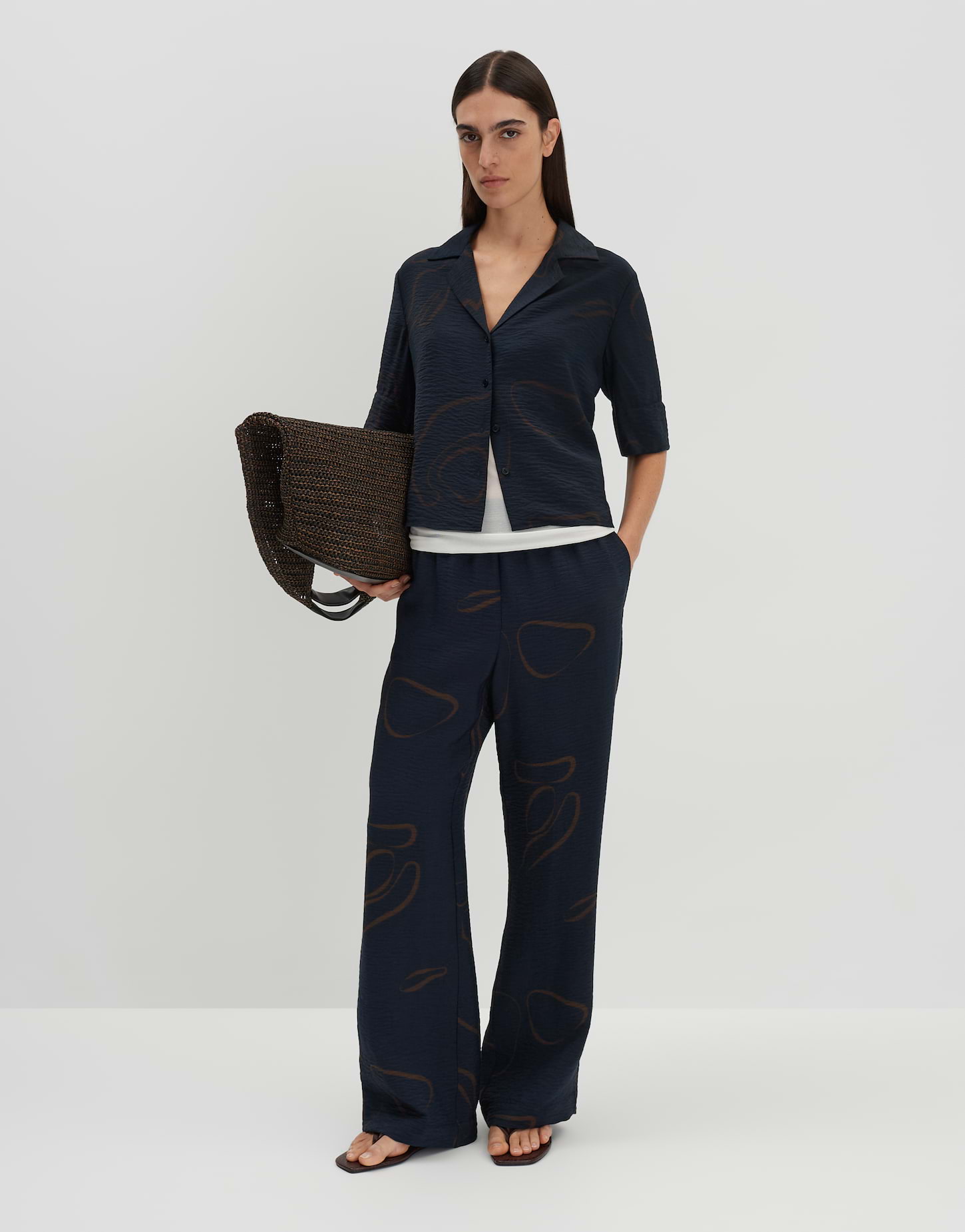 Wide Leg Pants Cevil nature blau online bestellen | someday Online Shop