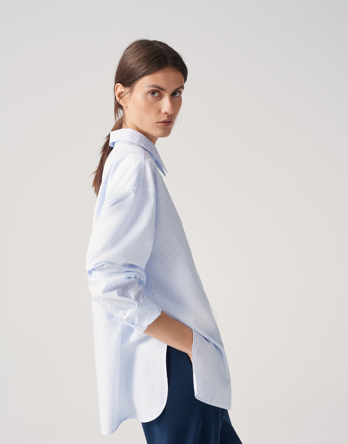 Oversized blouse Zonga stripe blauw online bestellen | someday online shop