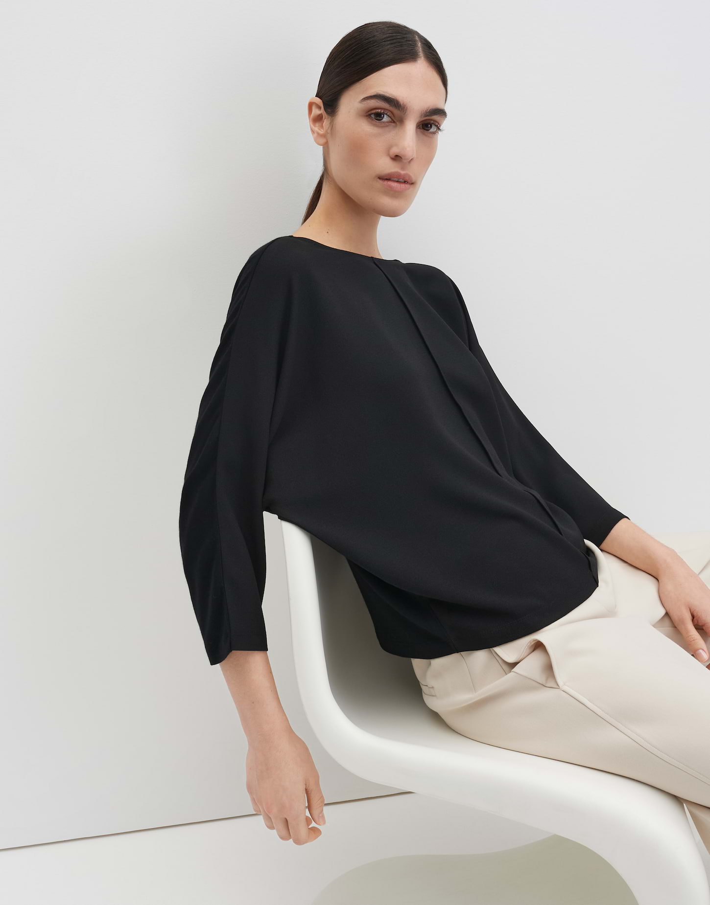Dreiviertelarmshirt Kalotta schwarz online bestellen | OPUS Online Shop